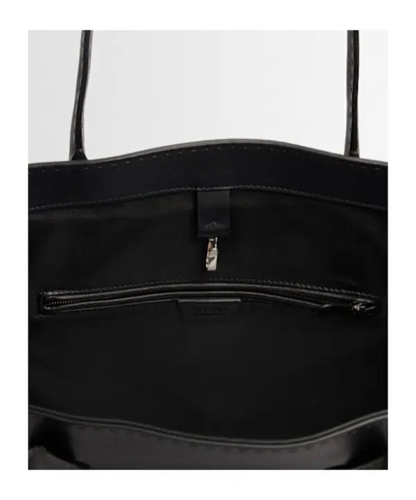 THE ROW Alger Saddle Leather Tote Bag - Black