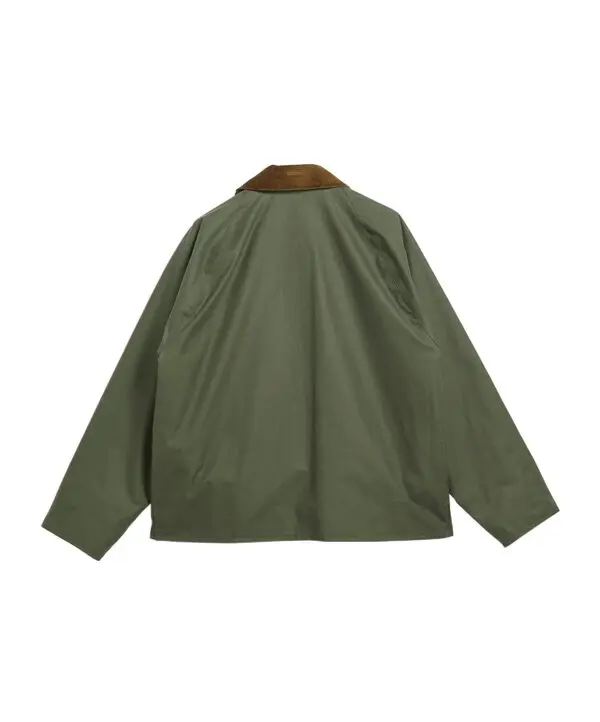 Barbour Corduroy Collar Buttoned Jacket - Light Moss