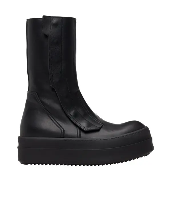 Rick Owens Panelled Leather Boots - Black