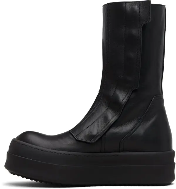 Rick Owens Panelled Leather Boots - Black