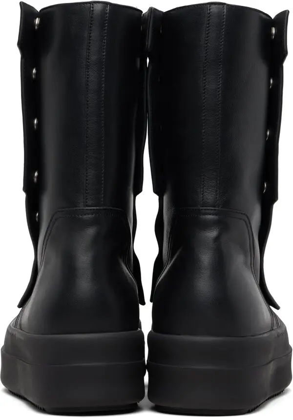 Rick Owens Panelled Leather Boots - Black