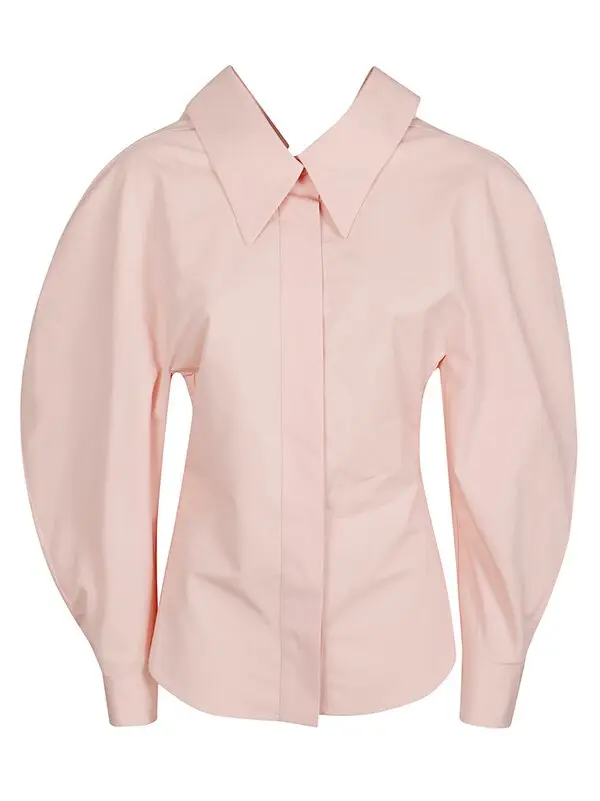 Givenchy Puff-sleeve Collared Shirt - Nude