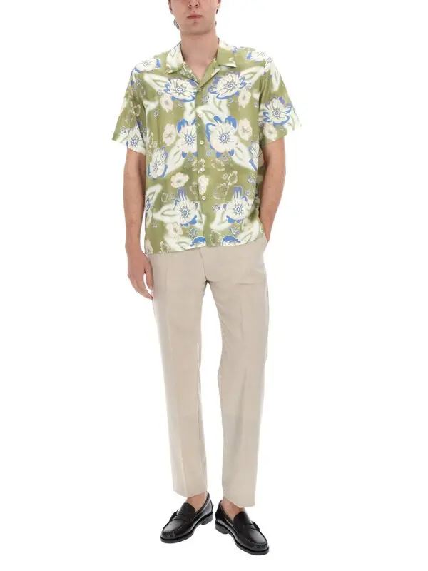 Paul Smith Floral Cuban-collar Shirt - Nude