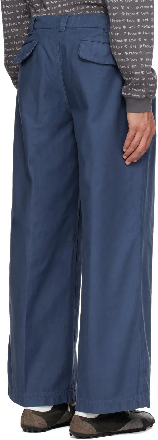 ERL Navy Chino Woven Trousers - Blue