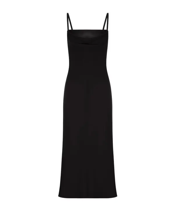 Max Mara Draped-neck Long Dress - Black
