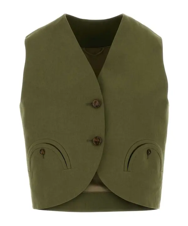 BLAZÉ MILANO Midday Sun Buttoned Vest - Green