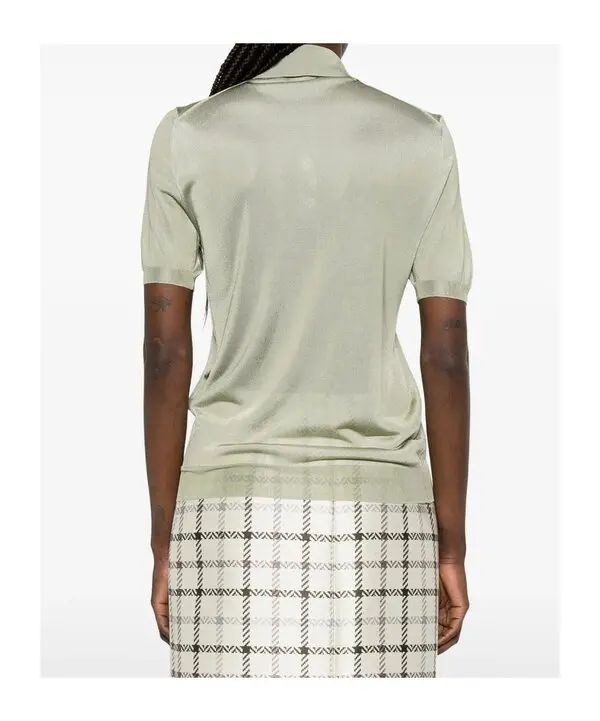 Fendi Shiny Knit Polo Top
