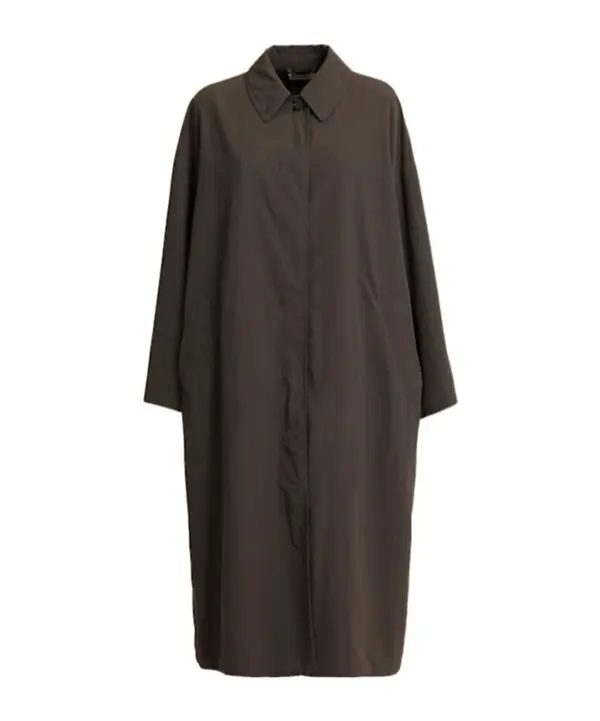 THE ROW Nylon Long Coat - Black