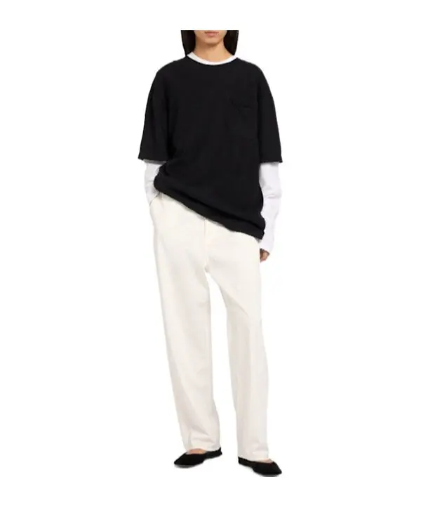 THE ROW Kaddy Short Sleeve Cotton T-shirt - Black