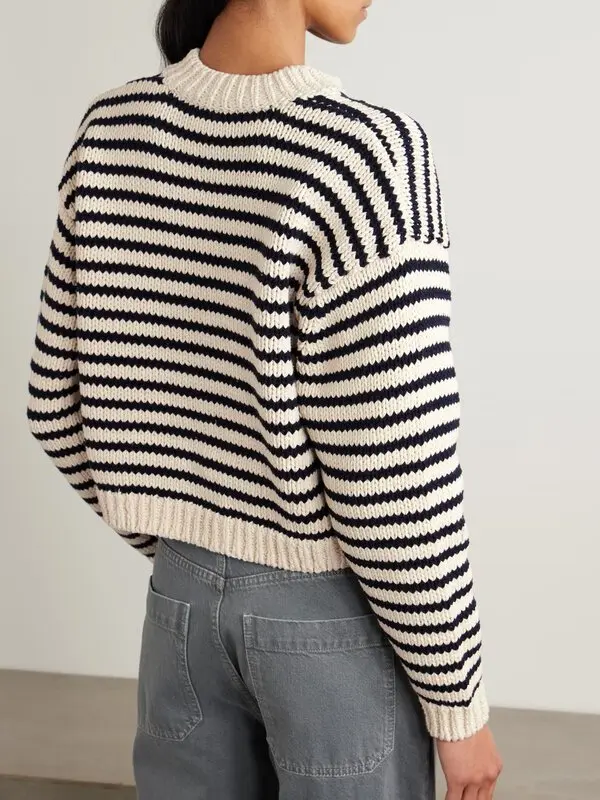 FRAME Chunky Femme Striped Cardigan