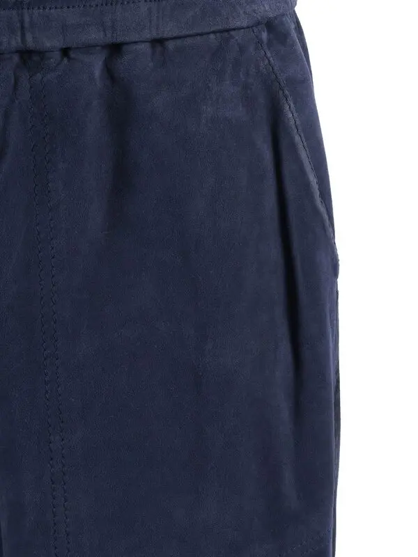 P.a.r.o.s.h Suede Drawstring Trousers - Blue