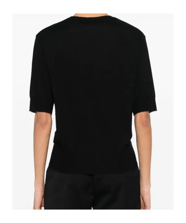 Soft Goat V-neck Short-sleeved Knit Top