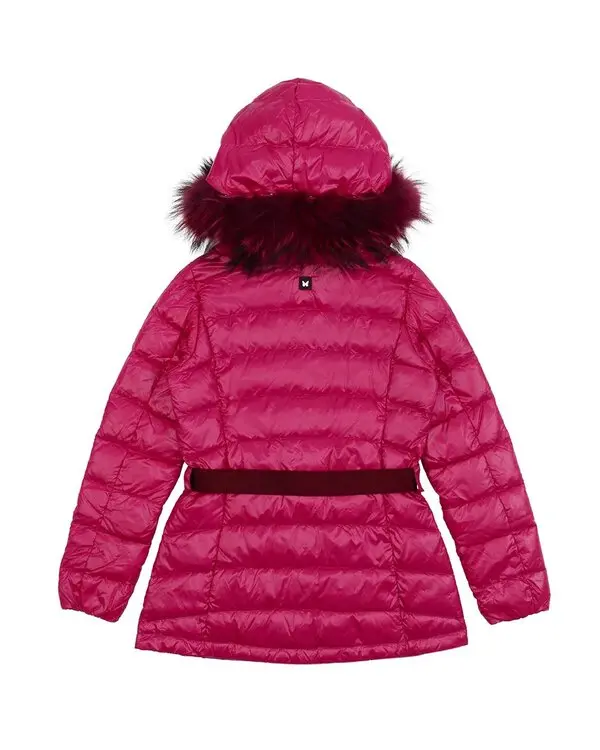 Max Mara Hooded Quilted Down Jacket With Fur Trim