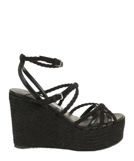 JIMMY CHOO Nyra Platform Wedge Heeled Sandals - Black