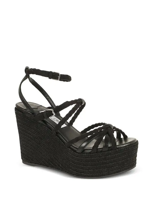 JIMMY CHOO Nyra Platform Wedge Heeled Sandals - Black