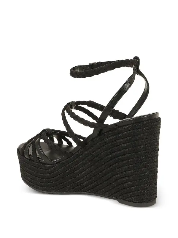 JIMMY CHOO Nyra Platform Wedge Heeled Sandals - Black