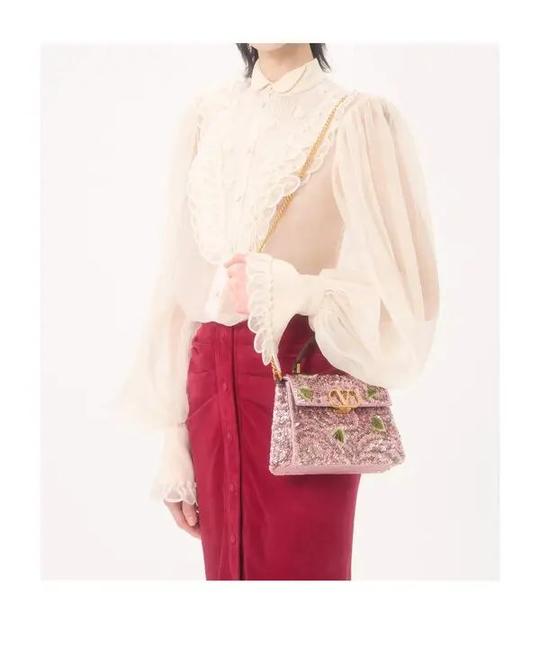 Valentino Garavani Mini Vsling Embroidered Handbag - Pink