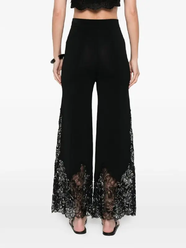 Ermanno Scervino Lace Trimmed Wide-leg Trousers