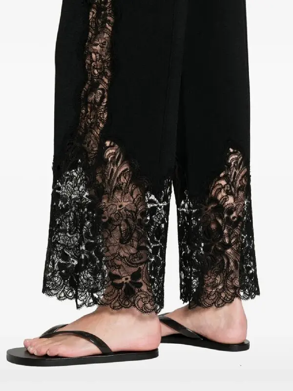Ermanno Scervino Lace Trimmed Wide-leg Trousers
