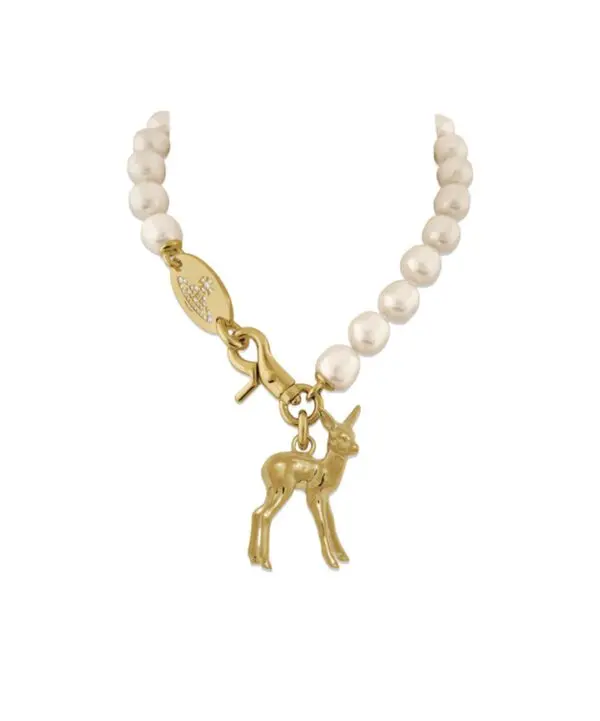 VIVIENNE WESTWOOD Monette Necklace With Deer Motif - Yellow