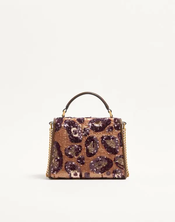 Valentino Garavani Vsling Mini Embroidered Animalier Handbag - Brown