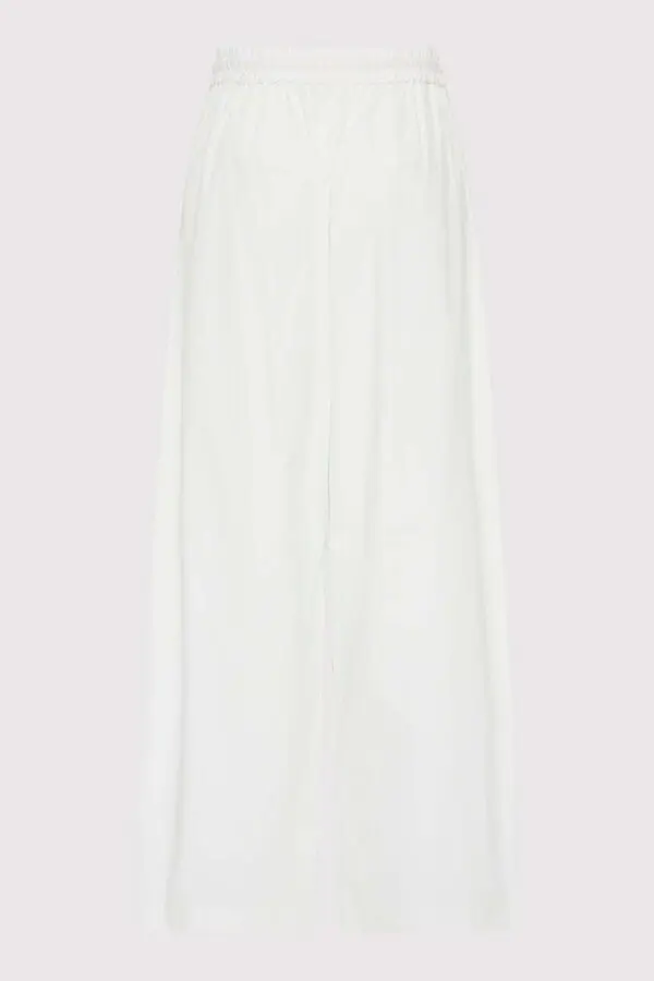 ST. AGNI Cotton-blend Poplin Wide-leg Pants - White