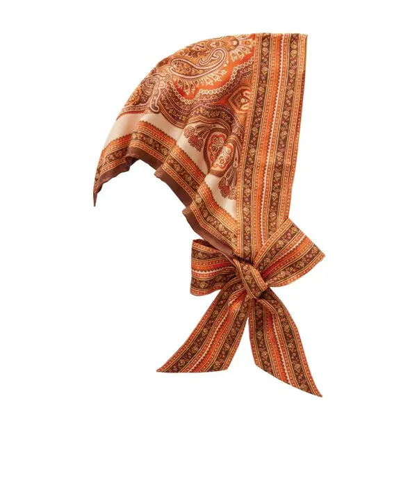 Zimmermann Printed Silk Headscarf - Brown