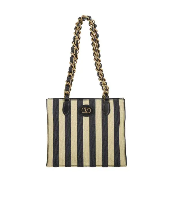 Valentino Garavani Striped Chain-handle Tote Bag