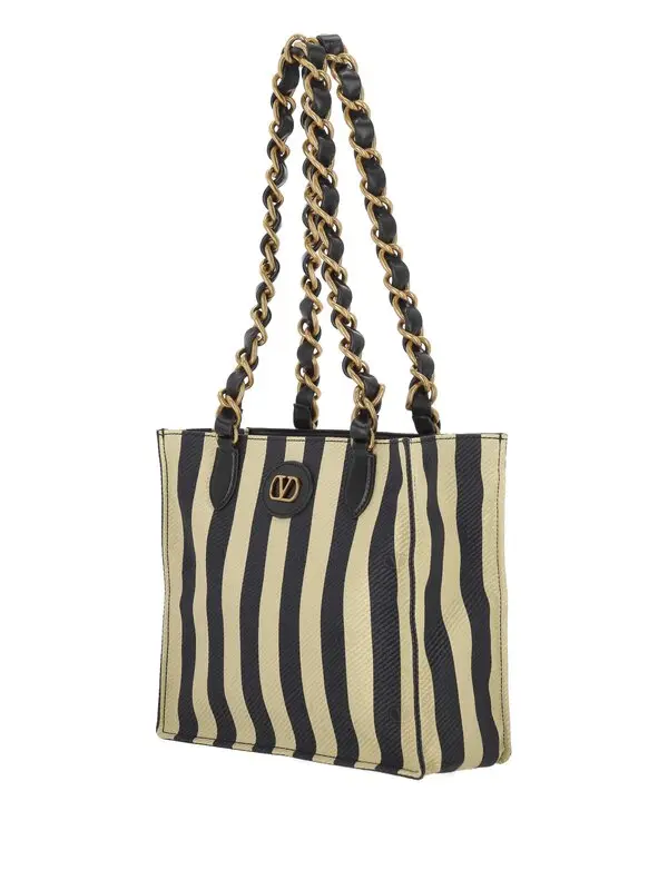 Valentino Garavani Striped Chain-handle Tote Bag