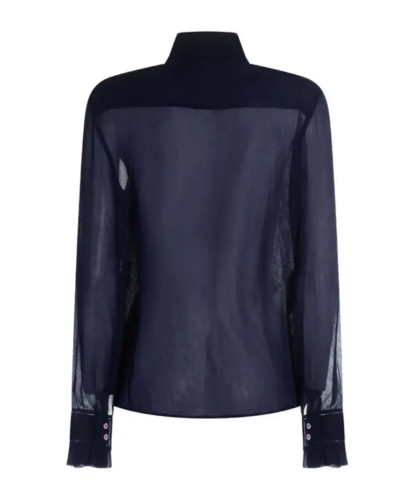 Alberta Ferretti Ruffled Lace Shirt - Black