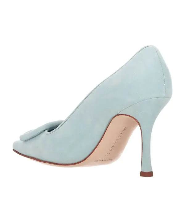 Manolo Blahnik Maysale Buckle-detailed Pumps - Green