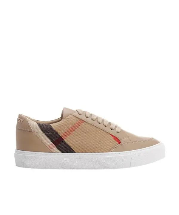 Burberry Horse Check Lace-up Sneakers - White