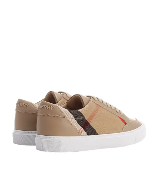 Burberry Horse Check Lace-up Sneakers - White