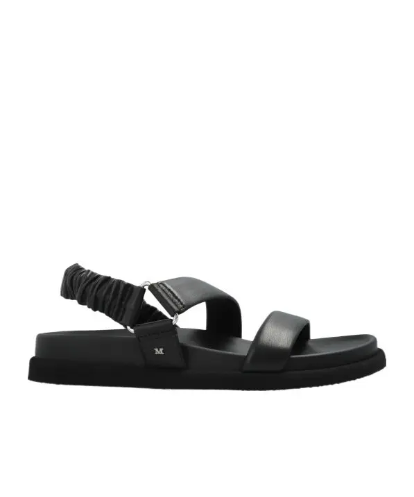 Max Mara Ruched Strap Leather Sandals