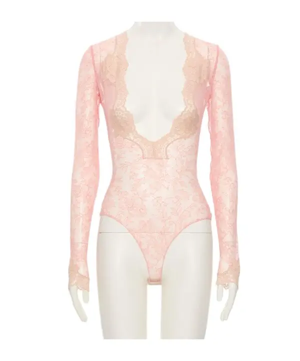 Valentino Garavani Stretch Lace Bodysuit - White