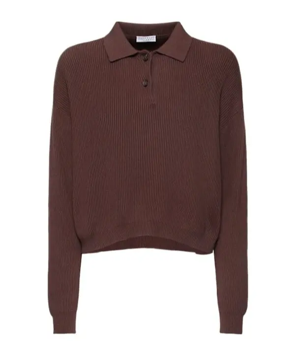Brunello Cucinelli Cotton Polo Sweater