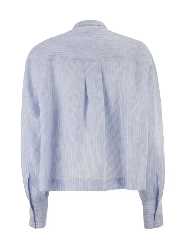 Fabiana Filippi Striped Band Collar Shirt