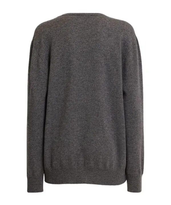 THE ROW Ligeia Knit Cashmere V-neck Sweater - Black