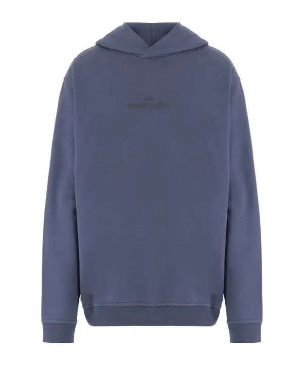 MAISON MARGIELA Embroidered Logo Hooded Sweater - Blue