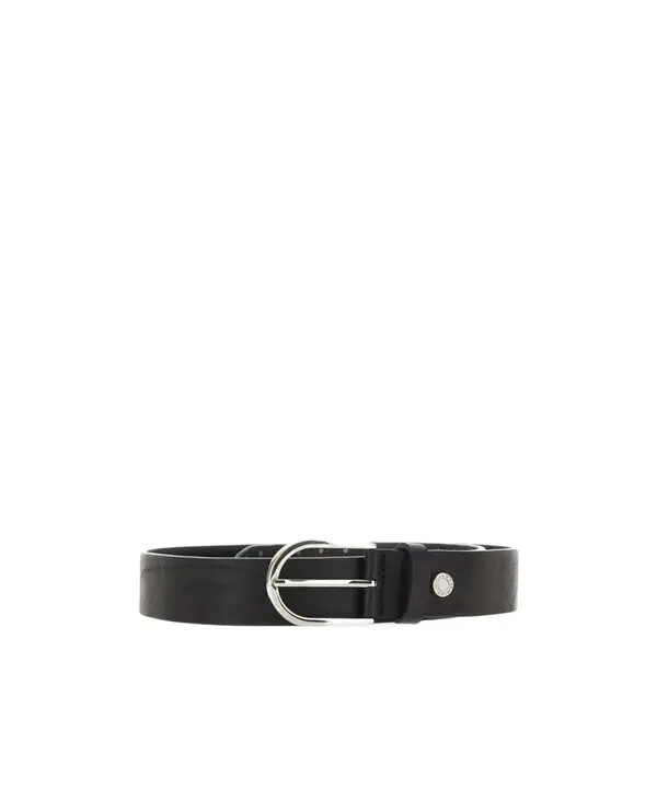 GIANNI CHIARINI Round Buckle Studded Belt - Black