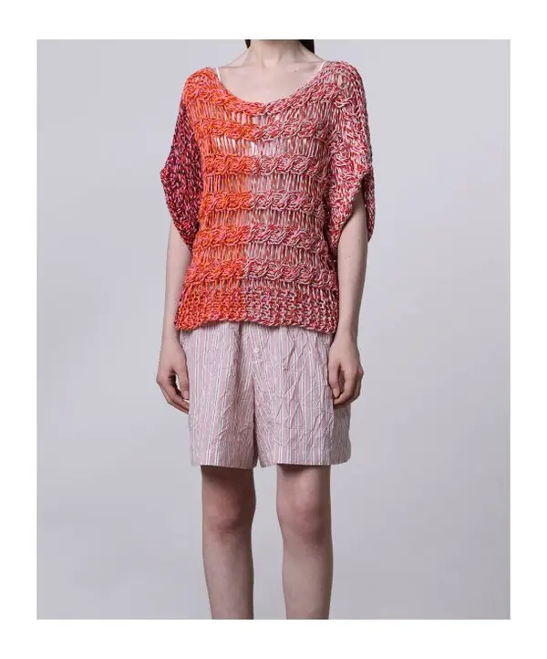 ROBERTO COLLINA Cable-knit Boat Neck Top - Multicolor