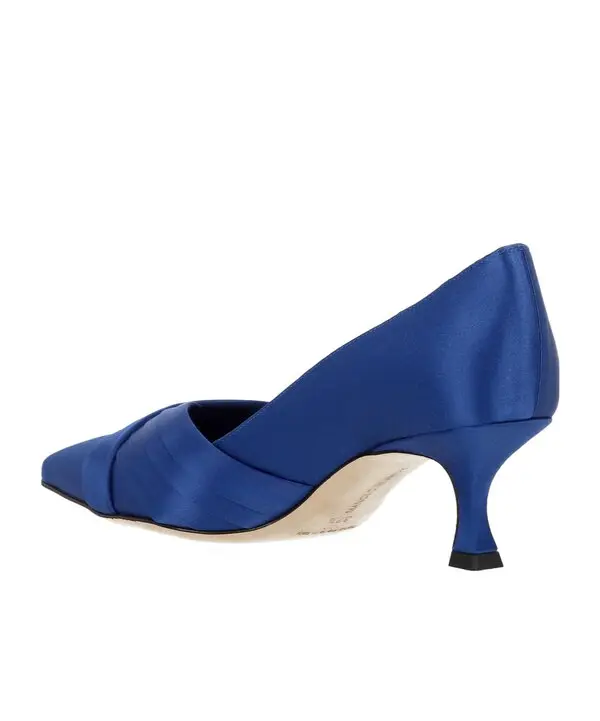 Manolo Blahnik Pleated Pointed-toe Pumps - Blue