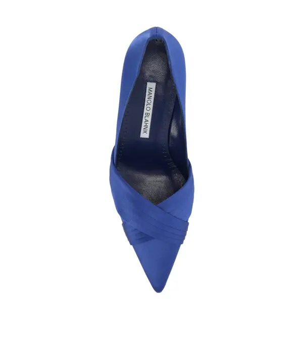 Manolo Blahnik Pleated Pointed-toe Pumps - Blue