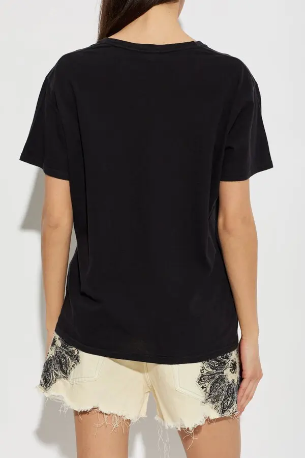 R13 Slogan Print T-shirt - Black