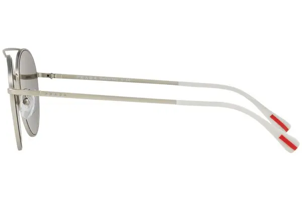 Prada Silver Tone Logo Aviator Sunglasses