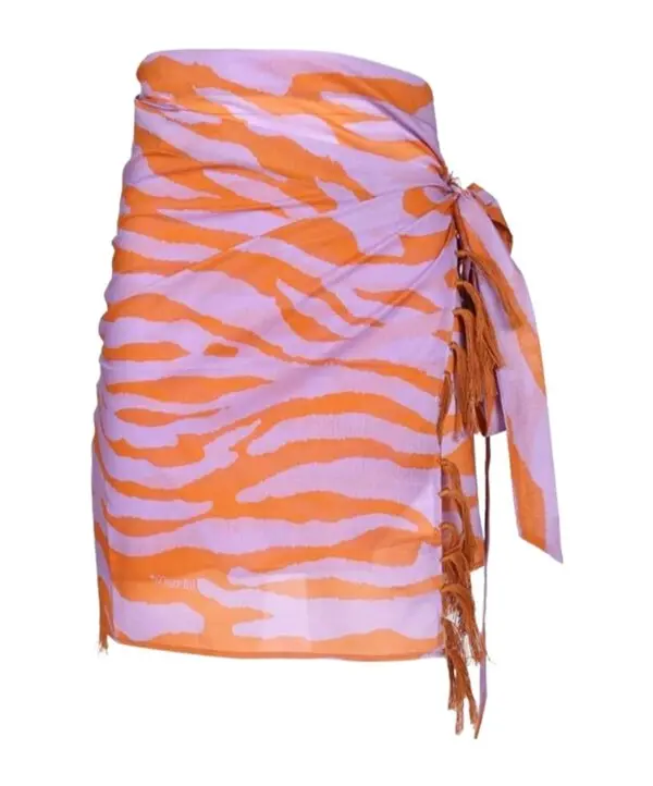 Attico Zebra-pattern Sarong Beachwear - Purple