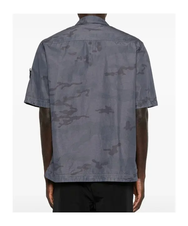 Stone Island Logo Patch Camouflage Shirt