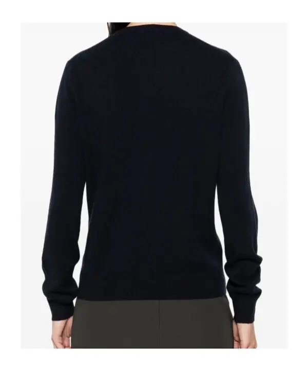 Soft Goat Crew Neck Long-sleeved Knitwear - Black