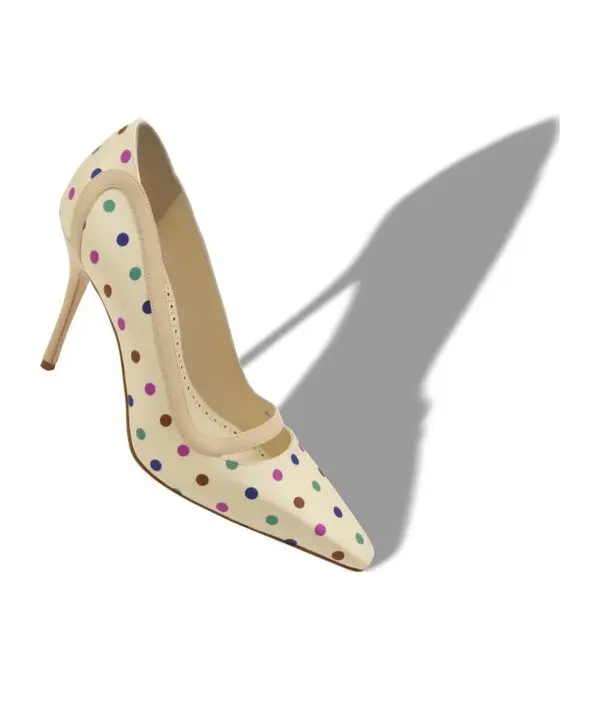 Manolo Blahnik Polka Dot Pointed Heeled Pumps