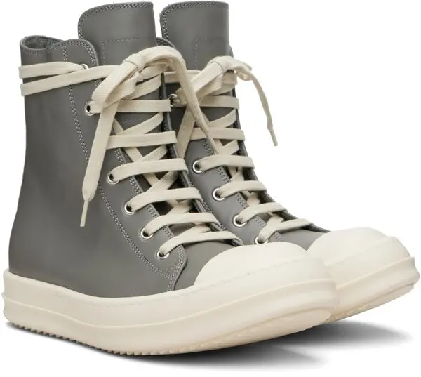 Rick Owens Lace-up High-top Sneakers - Gray